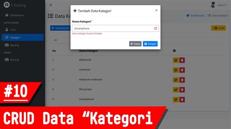 Tutorial Laravel 12 Livewire 3 Part 10 Cara Buat Aplikasi Gudang Crud Data Kategori Youtube