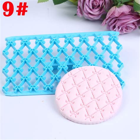 Baking Tool Leaf Fondant Icing Texture Quilting Stencil Cake Embosser
