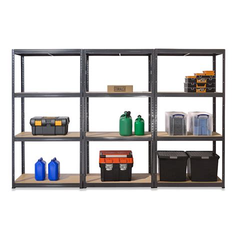3x Storalex Vrs Heavy Duty Shelving Units 1600mm High 200kg Grey