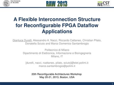 Ppt A Flexible Interconnection Structure For Reconfigurable Fpga Dataflow Applications