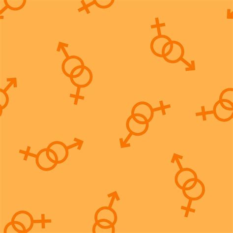 Premium Vector Orange Seamless Pattern With Gender Symbols