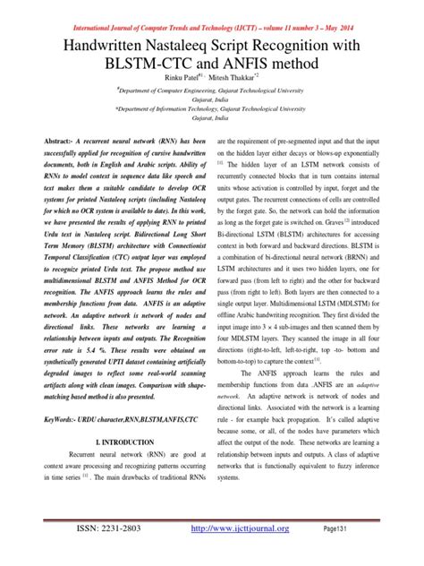pdf handwritten nastaleeq script recognition with blstm ctc and anfis method dokumen tips