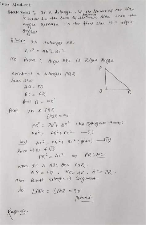 Pythagoras Theorem Proof For Class 10