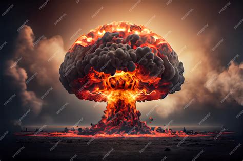 3d ядерный гриб в городе генеративный Ai Премиум Фото