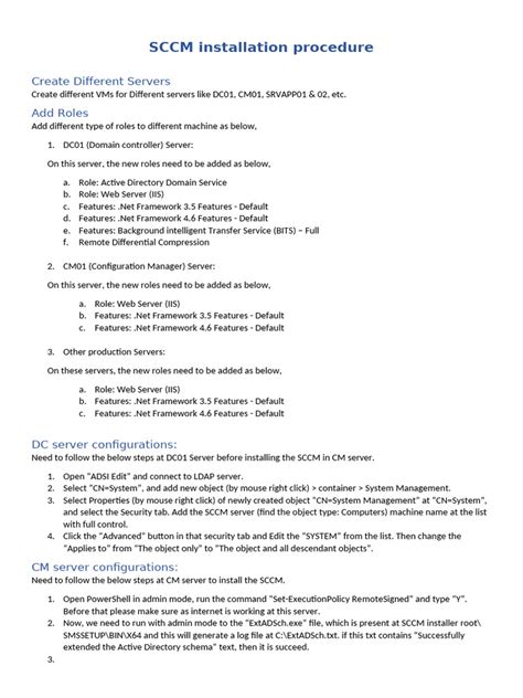Sccm Installation Procedure Pdf Active Directory Computer Science