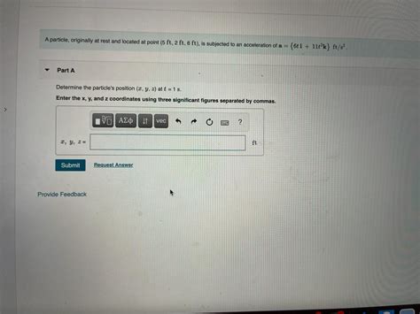 Solved A Particle Originally At Rest And Located At Point Chegg Com