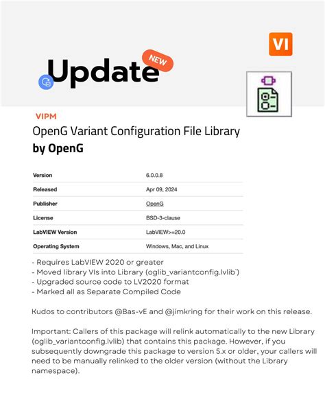 Openg Variant Configuration File Library Update Vipm Discover