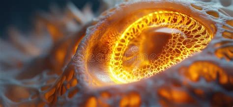 Intricate Microscopic Structure Showcasing Glowing Organic Patterns And