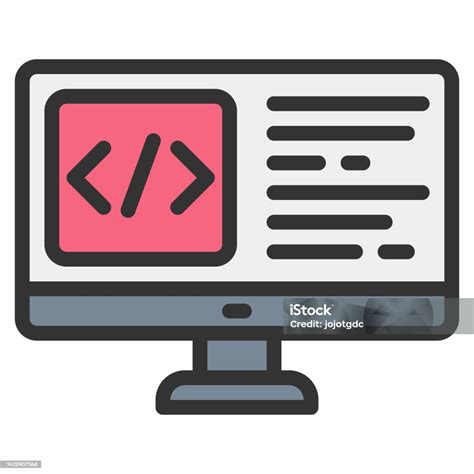 Code Icon Line Color Vector Illustration Stock Illustration Download Image Now Coding