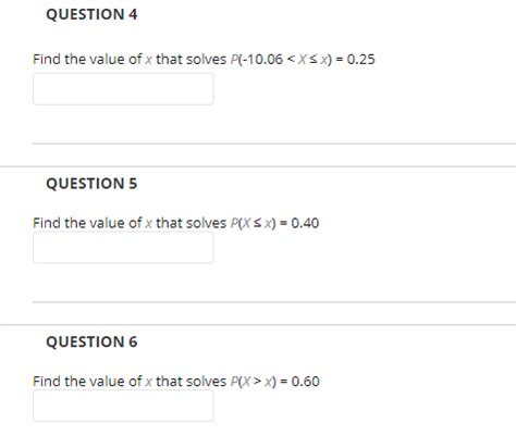 Solved QUESTION 4 Find The Value Of X That Solves P 10 06 Chegg Com