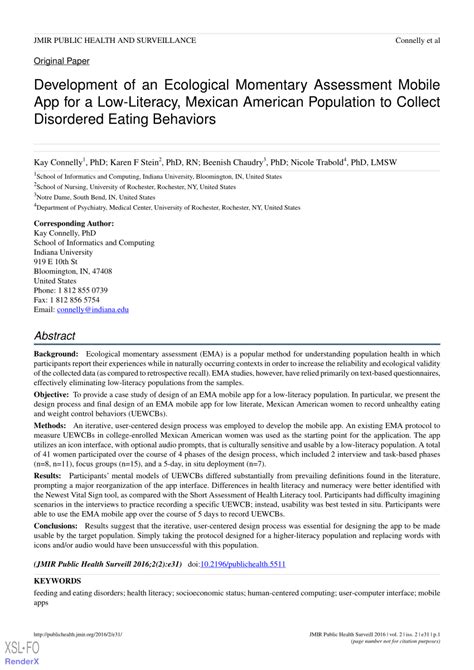 Pdf Development Of An Ecological Momentary Assessment Mobile App For