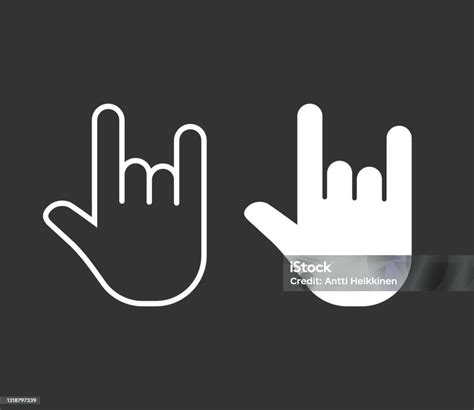 Rock Hand Gesture Icon Devil Horns Sign Heavy Metal Music Symbol Mouse