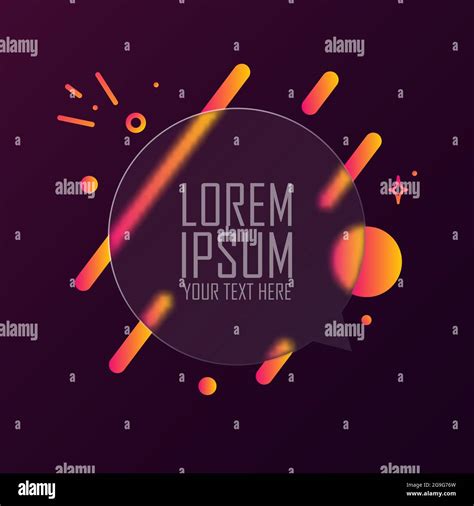 Speech Bubble Banner With Blank Text Glassmorphism Style For Business Marketing And