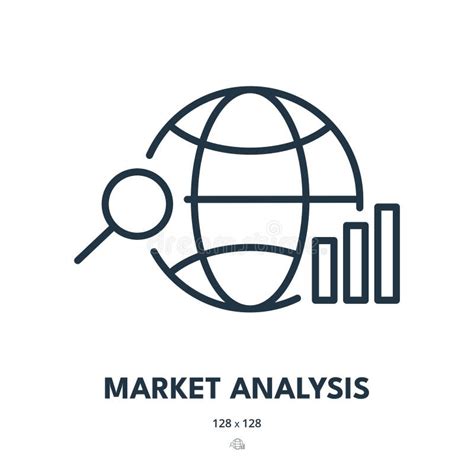 Market Analysis Icon Analytics Research Statistics Editable Stroke