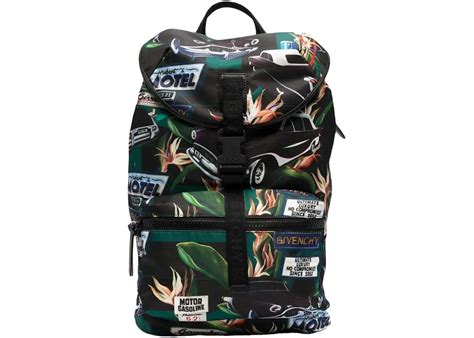 Givenchy Motel Print Backpack Multicolor In Nylon With Black Tone Us