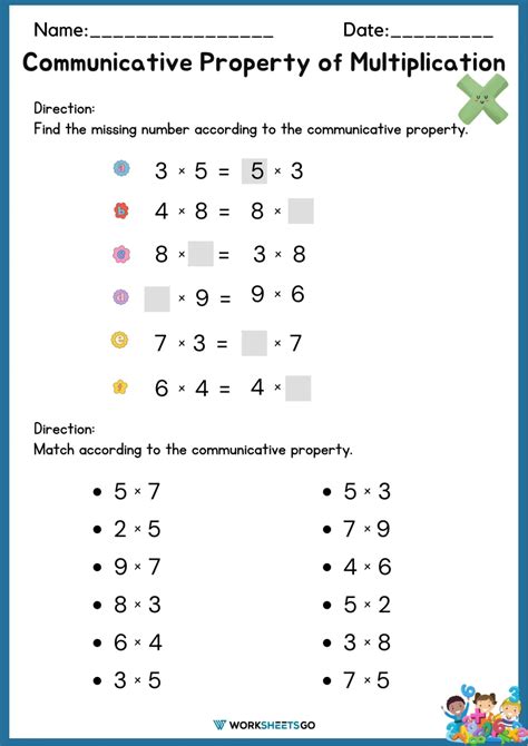 Commutative Property Of Multiplication Worksheet Free Worksheets