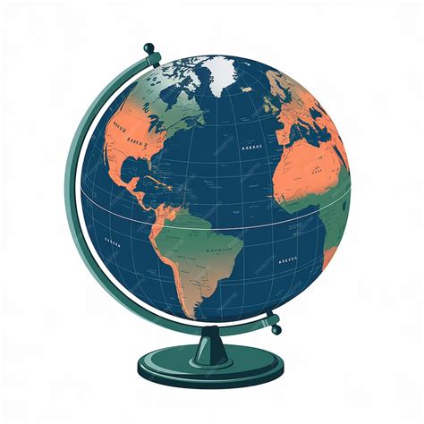 A Globe A Spherical Representation Of The Earth Displayed On A Stand Premium Ai Generated Vector