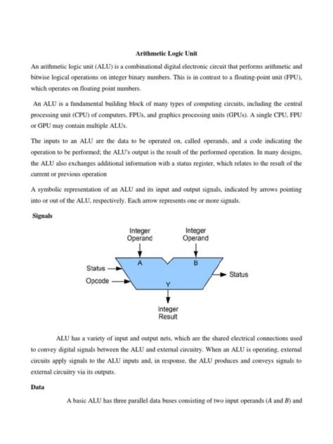 Alu Pdf Computer Architecture Computer Engineering