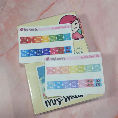 Tiny Monthly Tabs Dorky Planner Girls