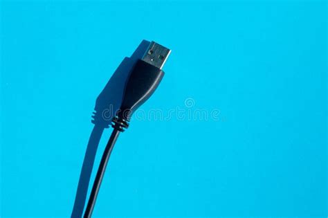 Usb Type Mobile Data Cable Phone Usb Connector On Blue Background Usb