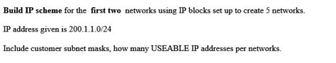 Solved Build IP Scheme For The First Two Networks Using IP Chegg