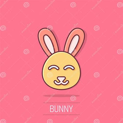 Rabbit Icon In Comic Style Bunny Cartoon Vector Illustration On
