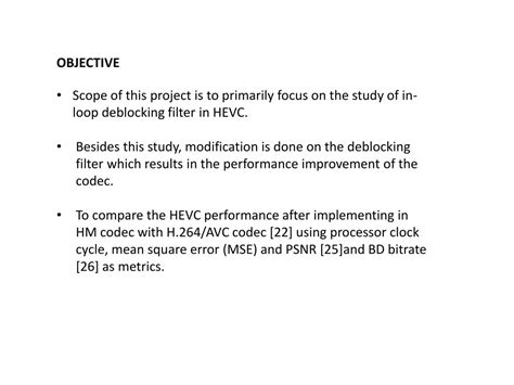Ppt Contents Objective Hevc Overview Video Compression Standards Working Of Hevc Deblocking