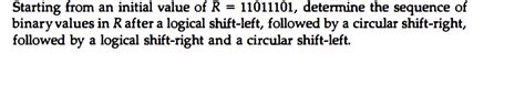solved determine the bit sequences in r after a