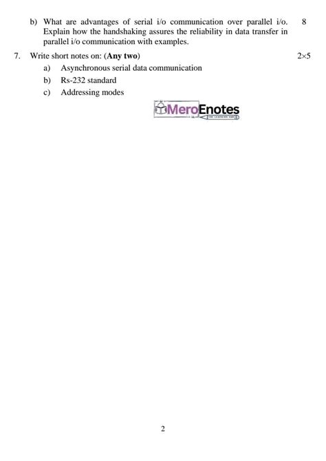 Pu Be Computer Microprocessor Question Paper 3rd Sem Mero Enotes