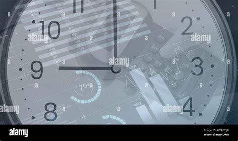Image Of Diagrams And Data Processing With Clock Over Payment Terminal