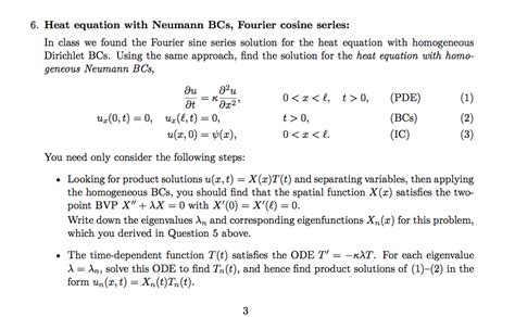 Solved Heat Equation With Neumann Bcs Fourier Cosine