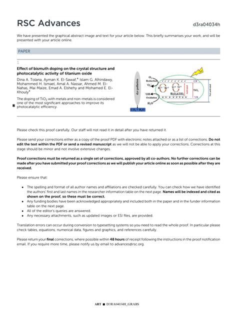Pdf Rsc Advances D3ra04034h 1 Effect Of Bismuth Doping On The Crystal Structure And