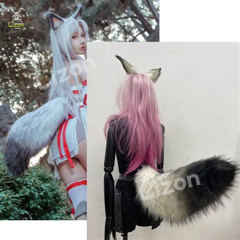 Anime Cosplay Wagging Tail Ears Fox Tails Wolf Ears Tails Hutao Copslay