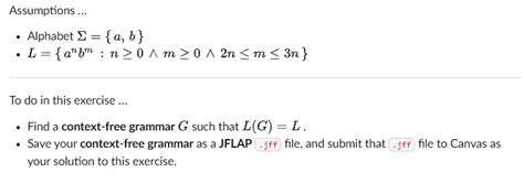 Solved Alphabet Σ Ab L Anbmn≥0∧m≥0∧2n≤m≤3n To Do