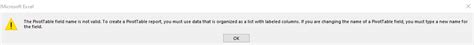 The Pivottable Field Name Is Not Valid Microsoft Qanda