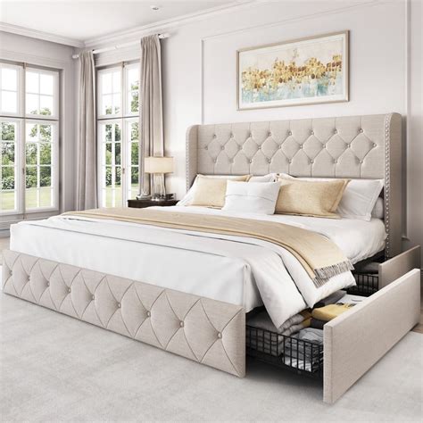 Upholstered King Size Bed