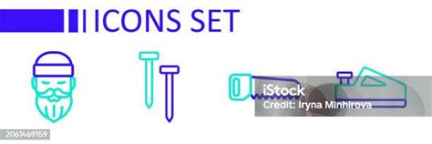 선 나무 비행기 도구 손톱 금속 못 및 벌목꾼 아이콘을 설정합니다 벡터 0명에 대한 스톡 벡터 아트 및 기타 이미지 0명 가공의 인물 강철 Istock