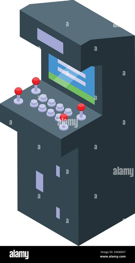 Arcade Game Machine Displaying Gaming Interface With Joysticks And Buttons Stock Vector Image