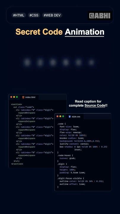 Secret Code Animation In Css Coding Css Shortvideo Shortsfeed