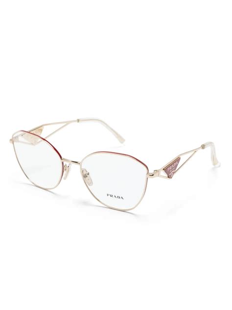 Prada Eyewear Triangle Logo Glasses Farfetch