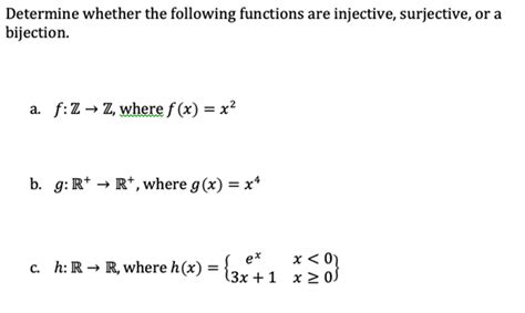 Solved Determine Whether The Following Functions Are Injective