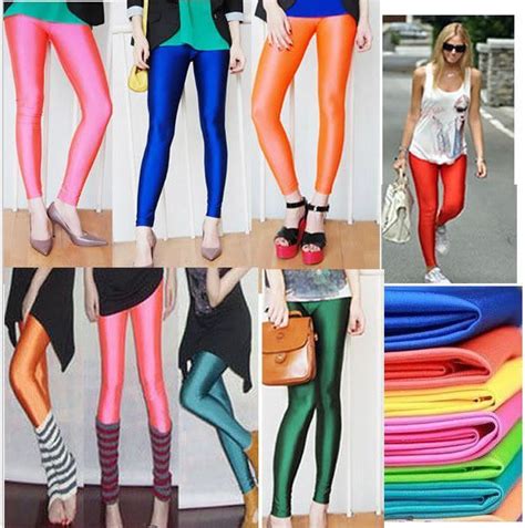 New Shiny Neon High Waist Punk Celebrity 80s Disco Workout Bodycon Yoga
