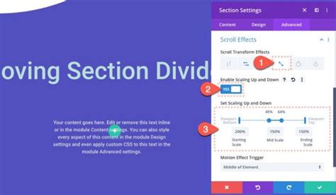 How To Create Section Divider Scroll Effects In Divi