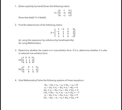 Solved 1 Solve Explicitly By Hand Given The Following