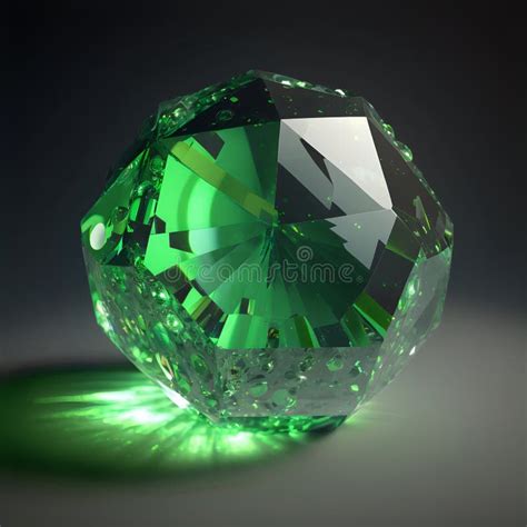 Magical Mineral Emerald Green Gemstone Glowing Gemstone Stock