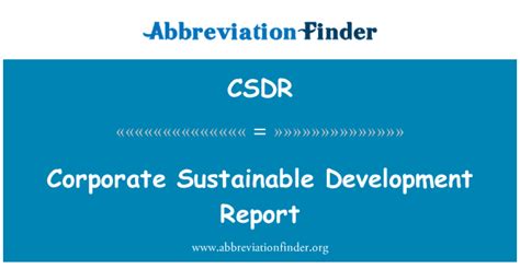 CSDR Stands For Corporate Sustainable Development Report Abbreviation Finder
