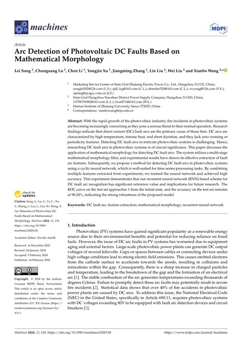 Pdf Arc Detection Of Photovoltaic Dc Faults Based On Mathematical Morphology