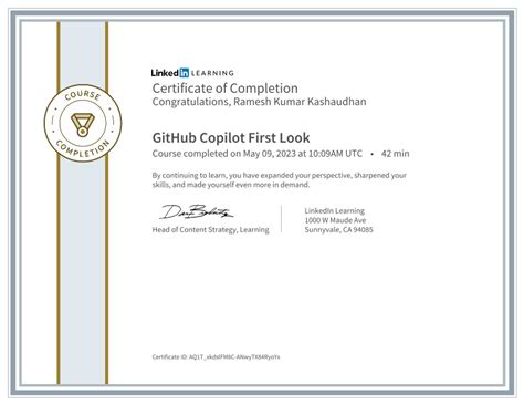 Ramesh K On Linkedin Certificate Of Completion