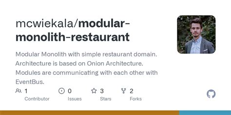 Github Mcwiekala Modular Monolith Restaurant Modular Monolith With Simple Restaurant Domain