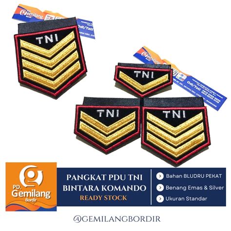 Jual Pangkat Pdu Tni Bintara Komando Lis Merah [sepasang] Pangkat